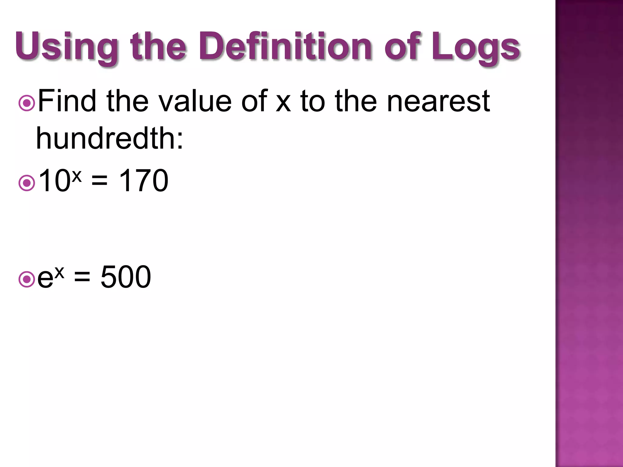 5 5 logarithmic functions | PPT