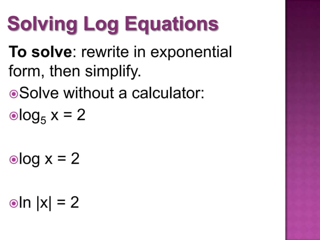 5 5 logarithmic functions | PPT