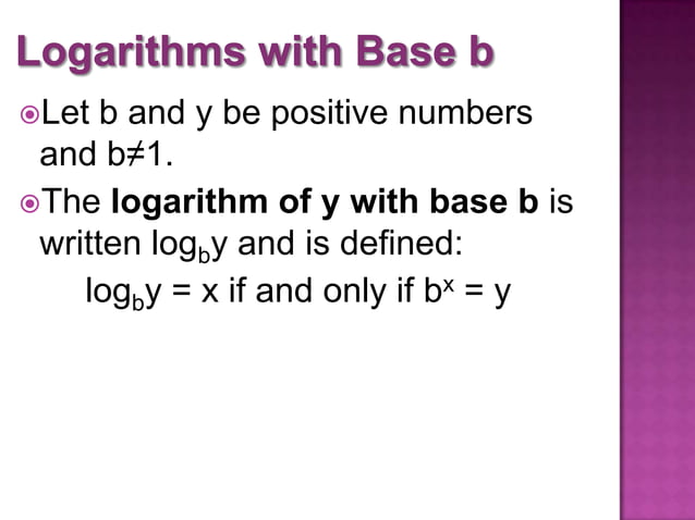 5 5 logarithmic functions | PPT