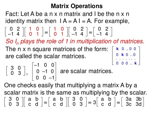 6.3 matrix algebra
