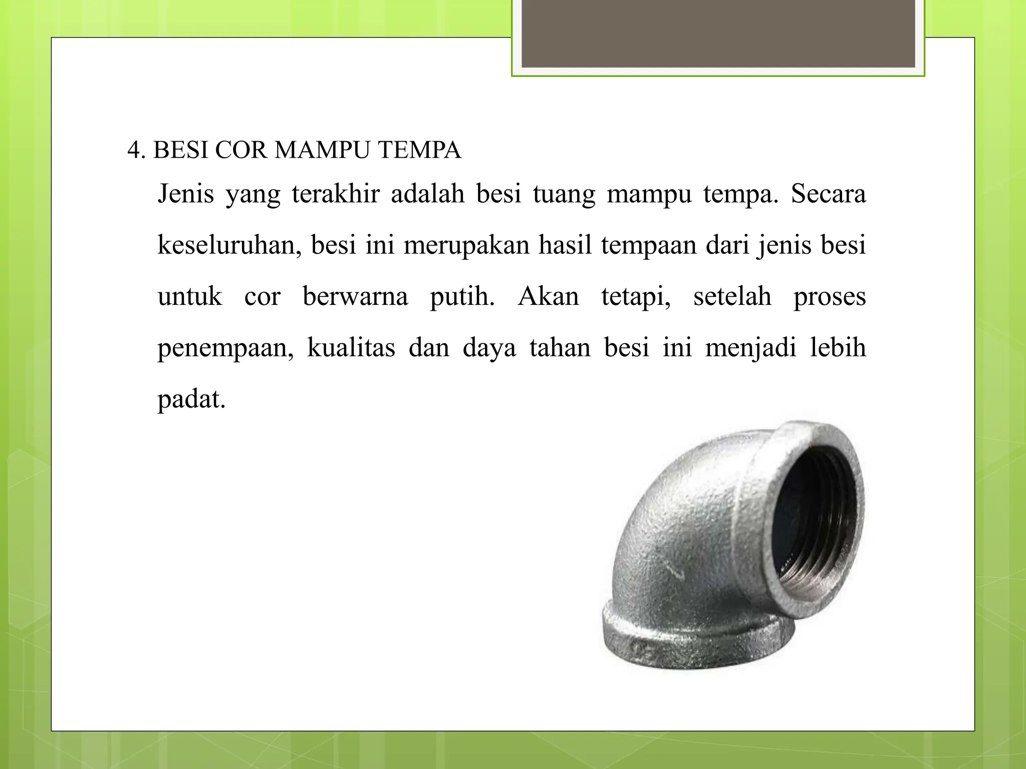 Presentasi materi pengetahuan bahan teknik besi dan paduanya | PPTX