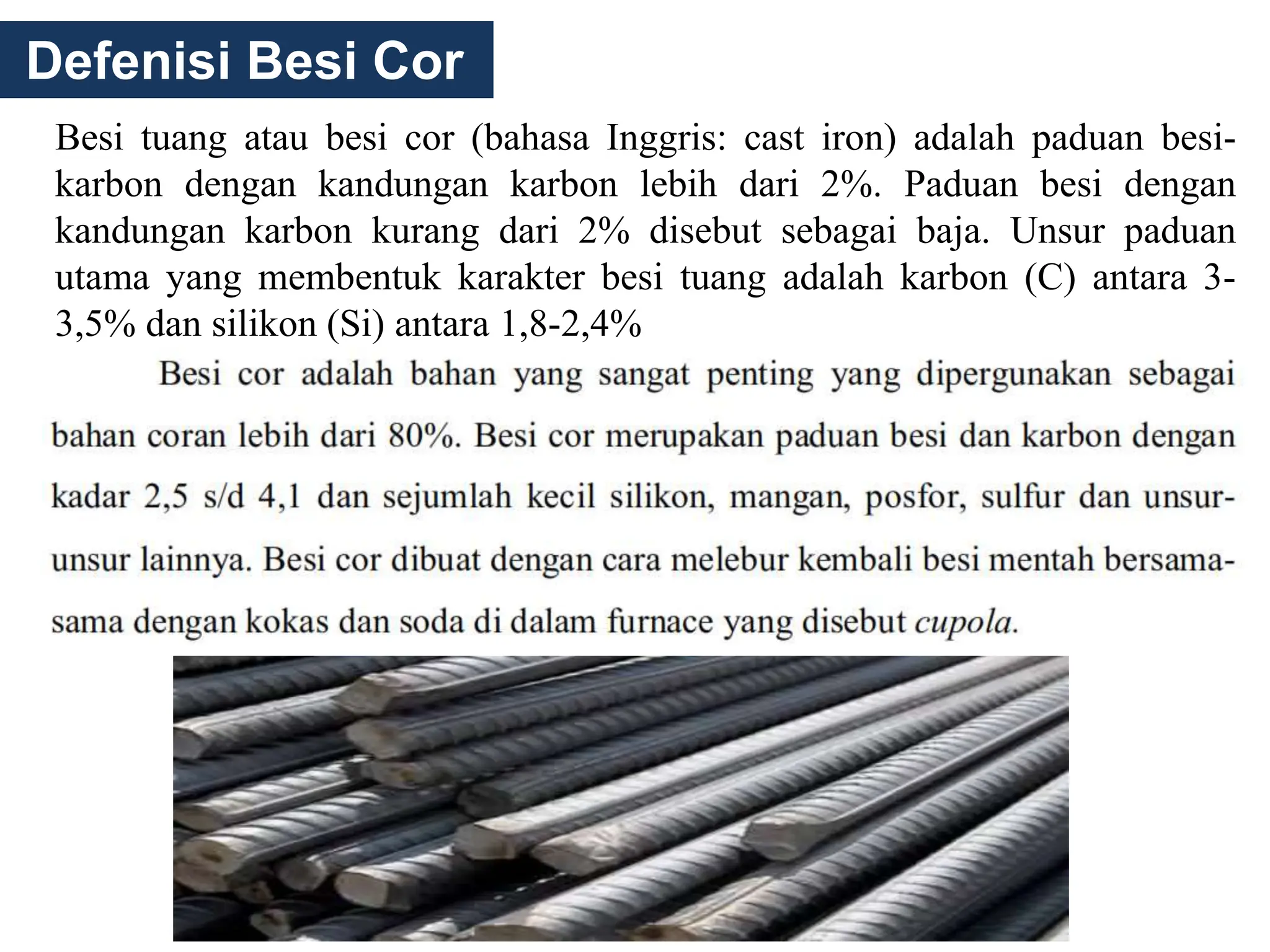 Presentasi materi pengetahuan bahan teknik besi dan paduanya | PPTX
