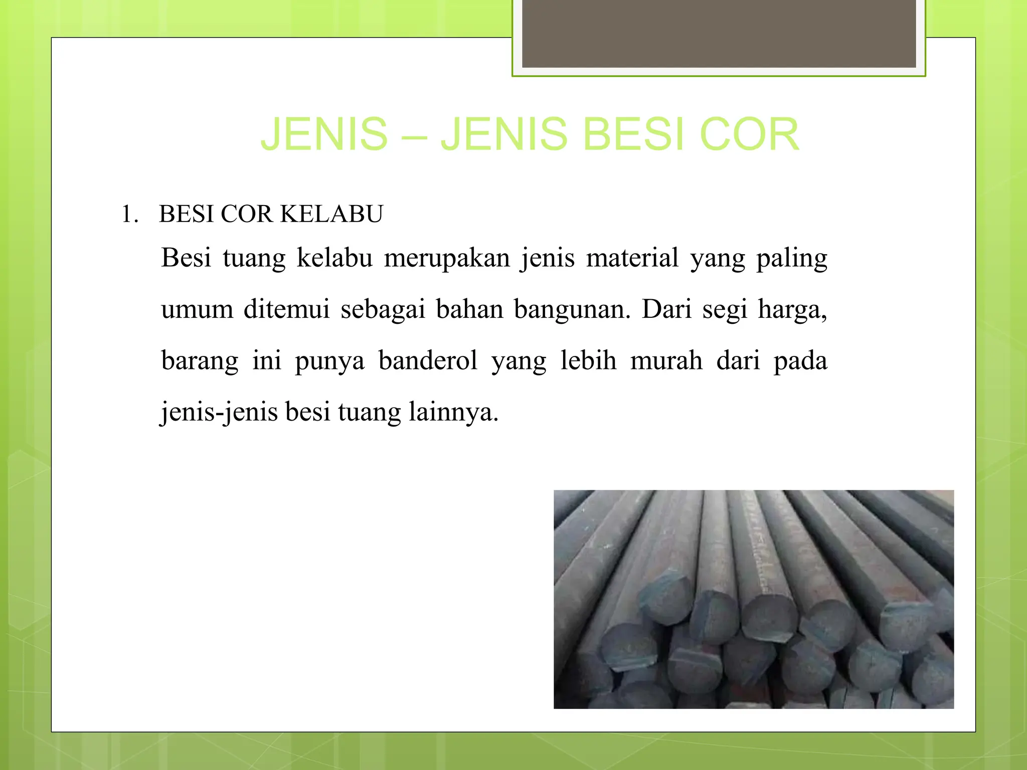 Presentasi materi pengetahuan bahan teknik besi dan paduanya | PPTX