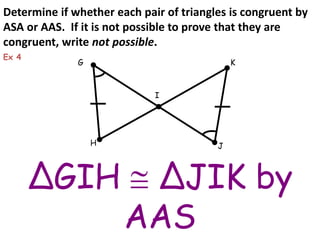 Geometry 5-6 ASA and AAS | PPTX
