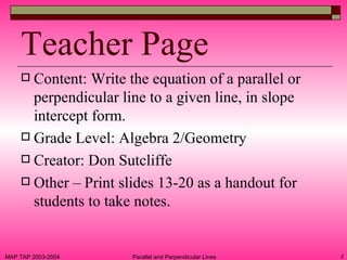Parallel And Perpendicular Lines | PPT