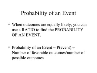 5 6 probability and odds lesson | PPT