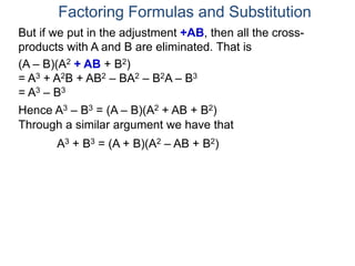 5 6 substitution and factoring formulas | PPTX