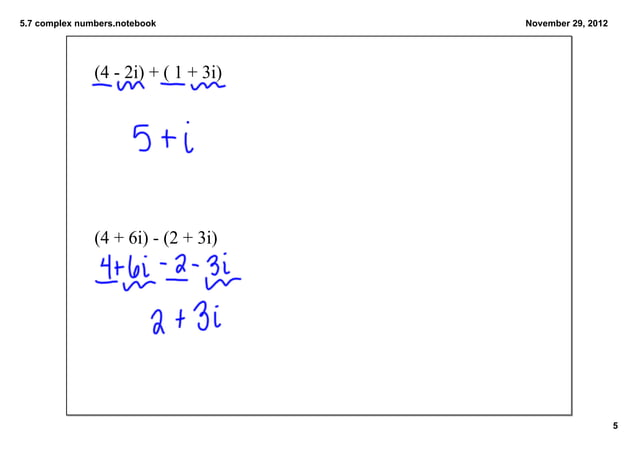 5.7 imaginary and complex numbers | PDF
