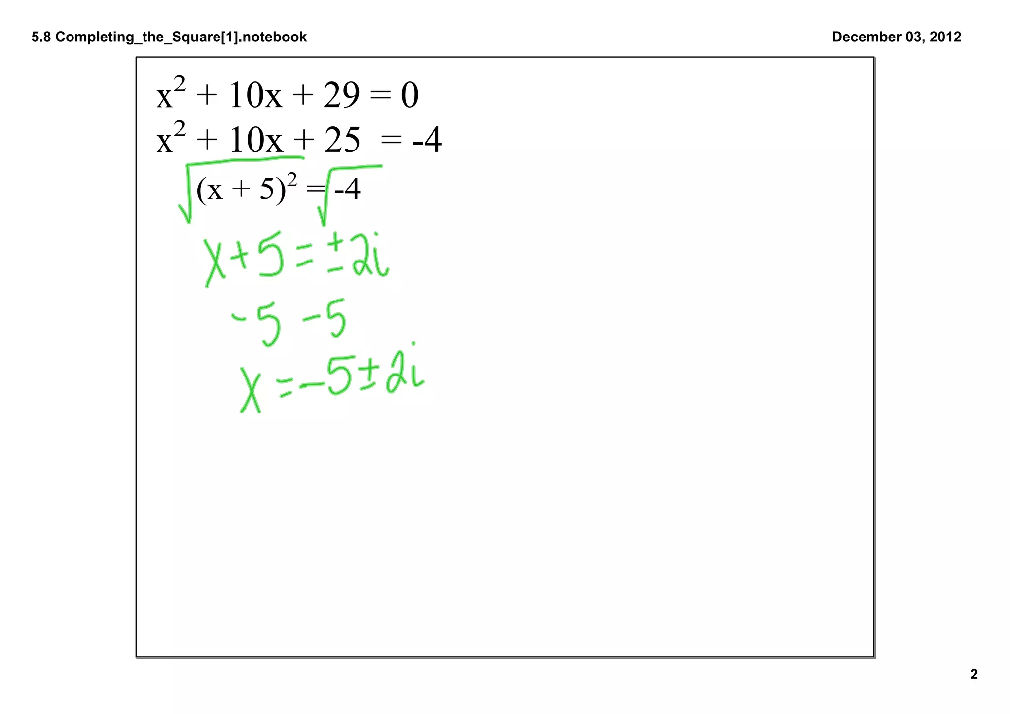 5.8 completing the square | PPT