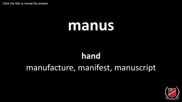 Greek/Latin Roots Words - AIE Rote | PPT