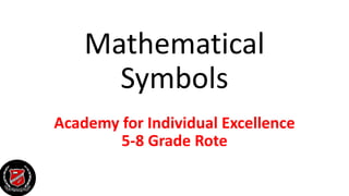 Mathematical Symbols - AIE Rote | PDF