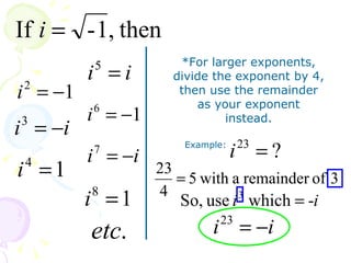 5.9 complex numbers | PPT