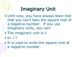 5.9 complex numbers | PPT