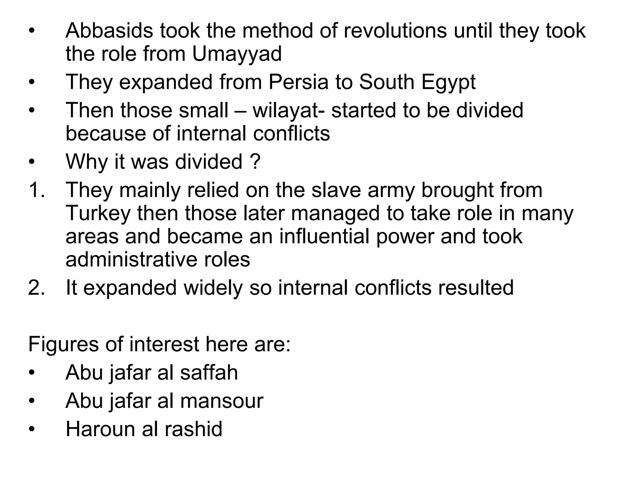 Abbasids - Lecture 8 | PPT