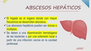 Absceso hepático y esplénico, abordaje y tratamiento | PPTX