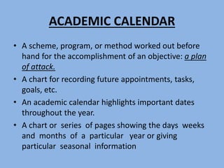 5 academic calendar | PPTX