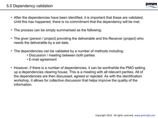 5 activities to manage project dependencies | PPT