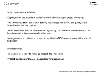 5 activities to manage project dependencies | PPT