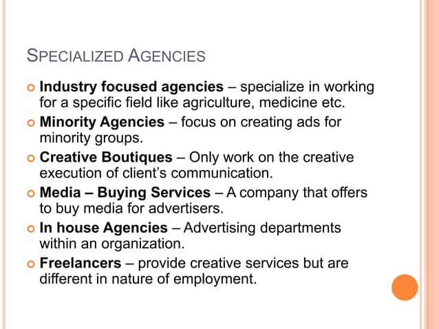 5. advertising i a typical ad agency | PPT