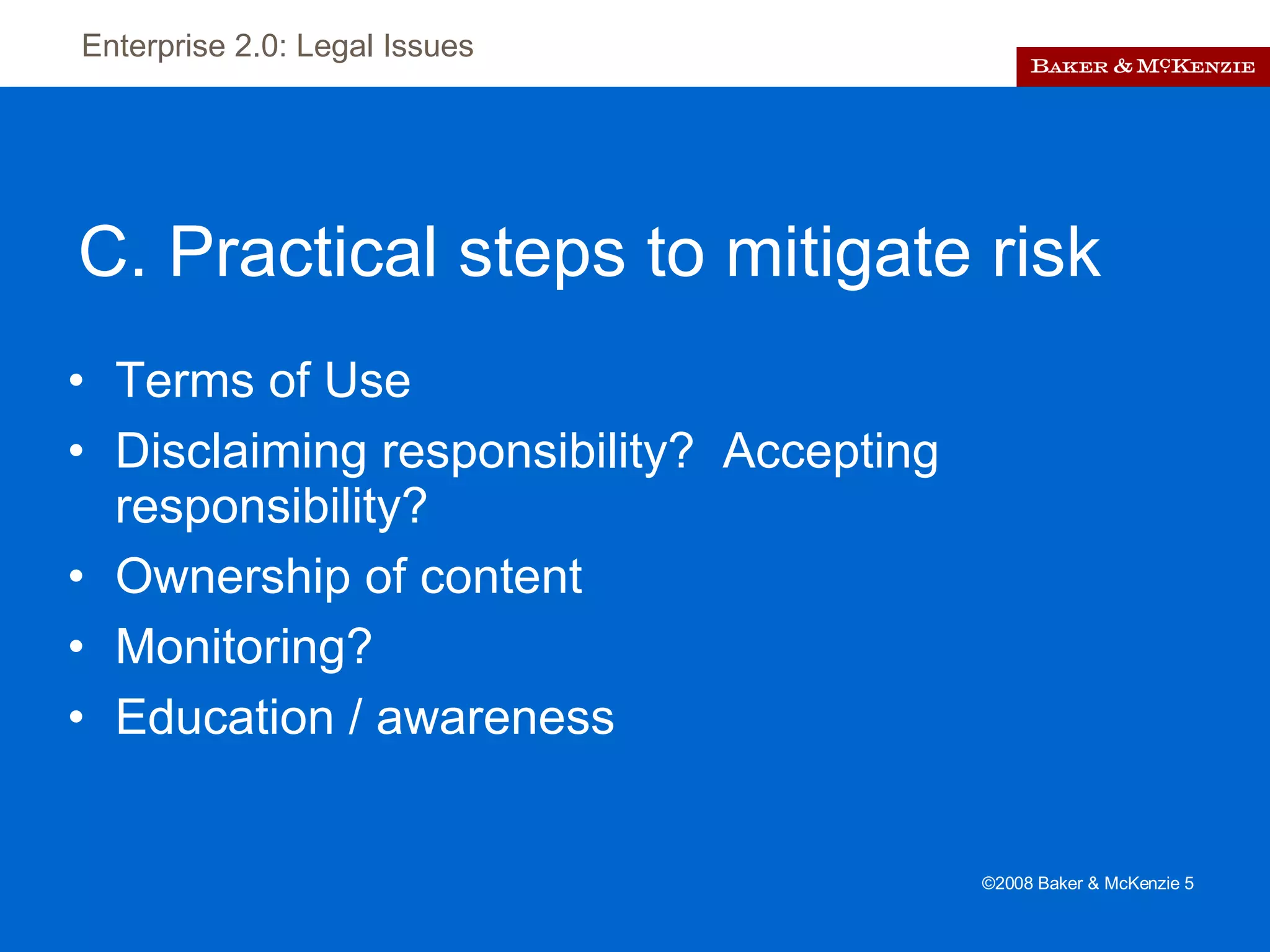 Baker & McKenzie Presentation (E2.0) | PPT