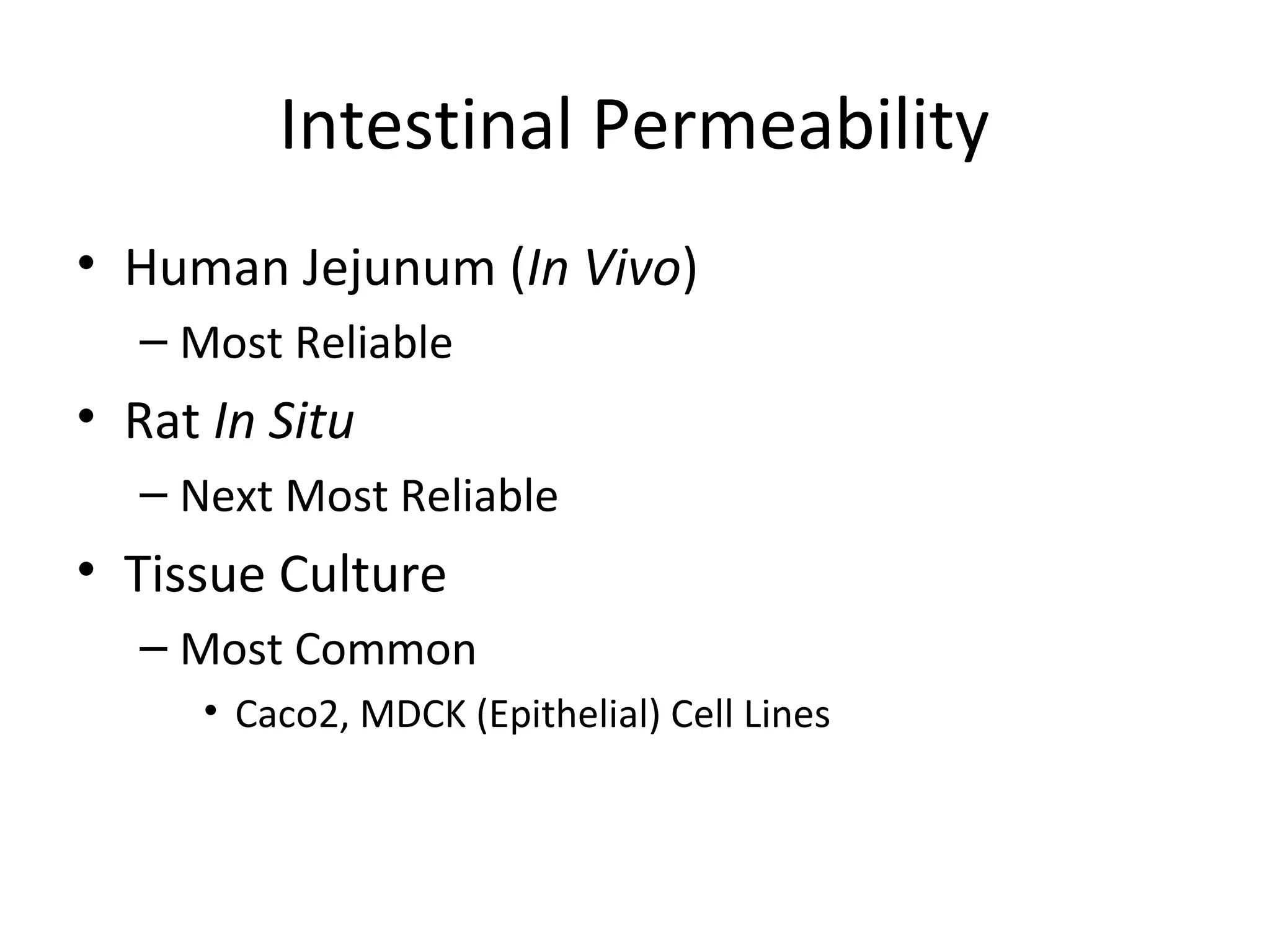 Intestinal Permeability Determination and Absorption of Soluble Drugs ...