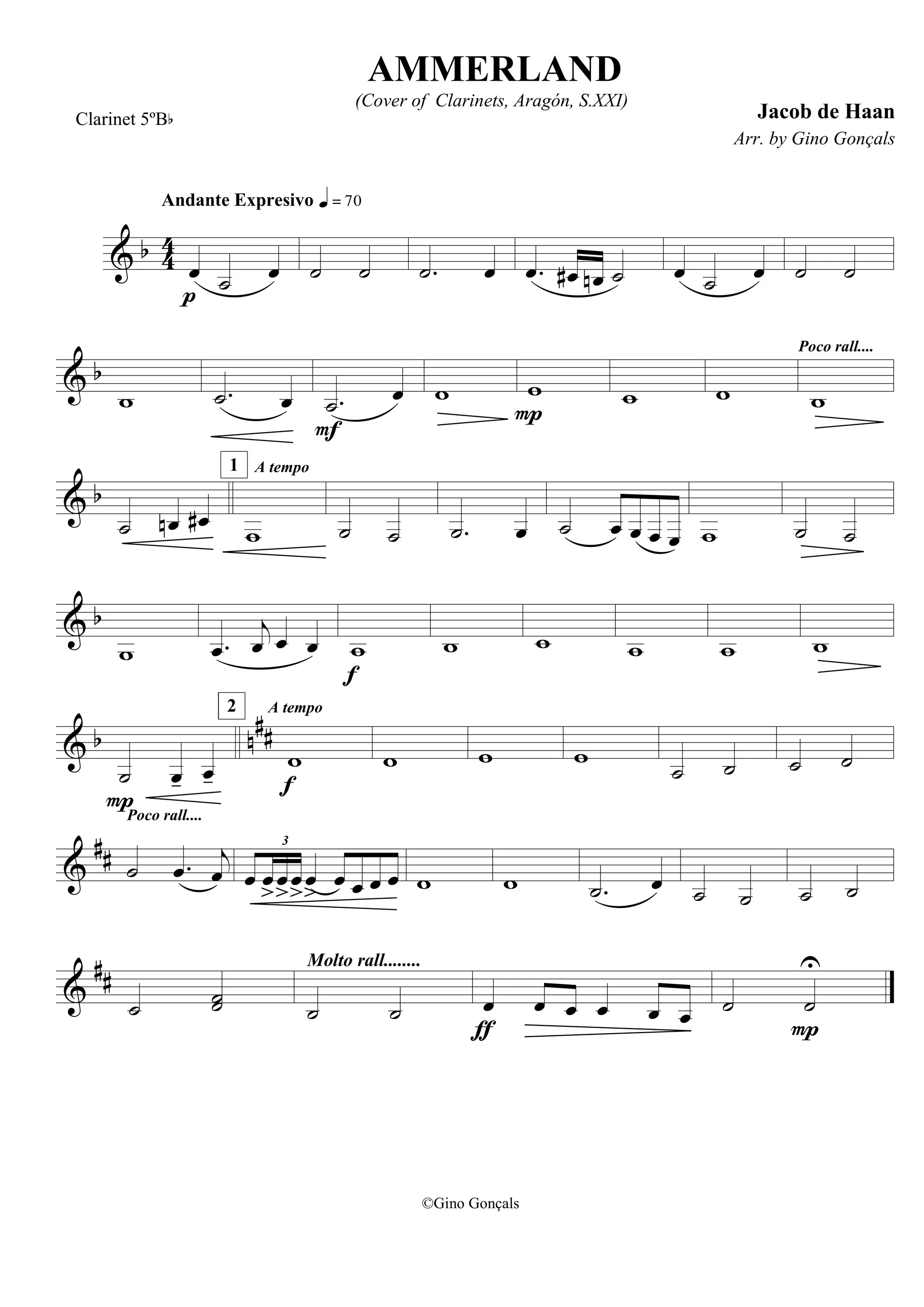 Ammerland - Jacob de Haan - Set of Clarinets | PDF