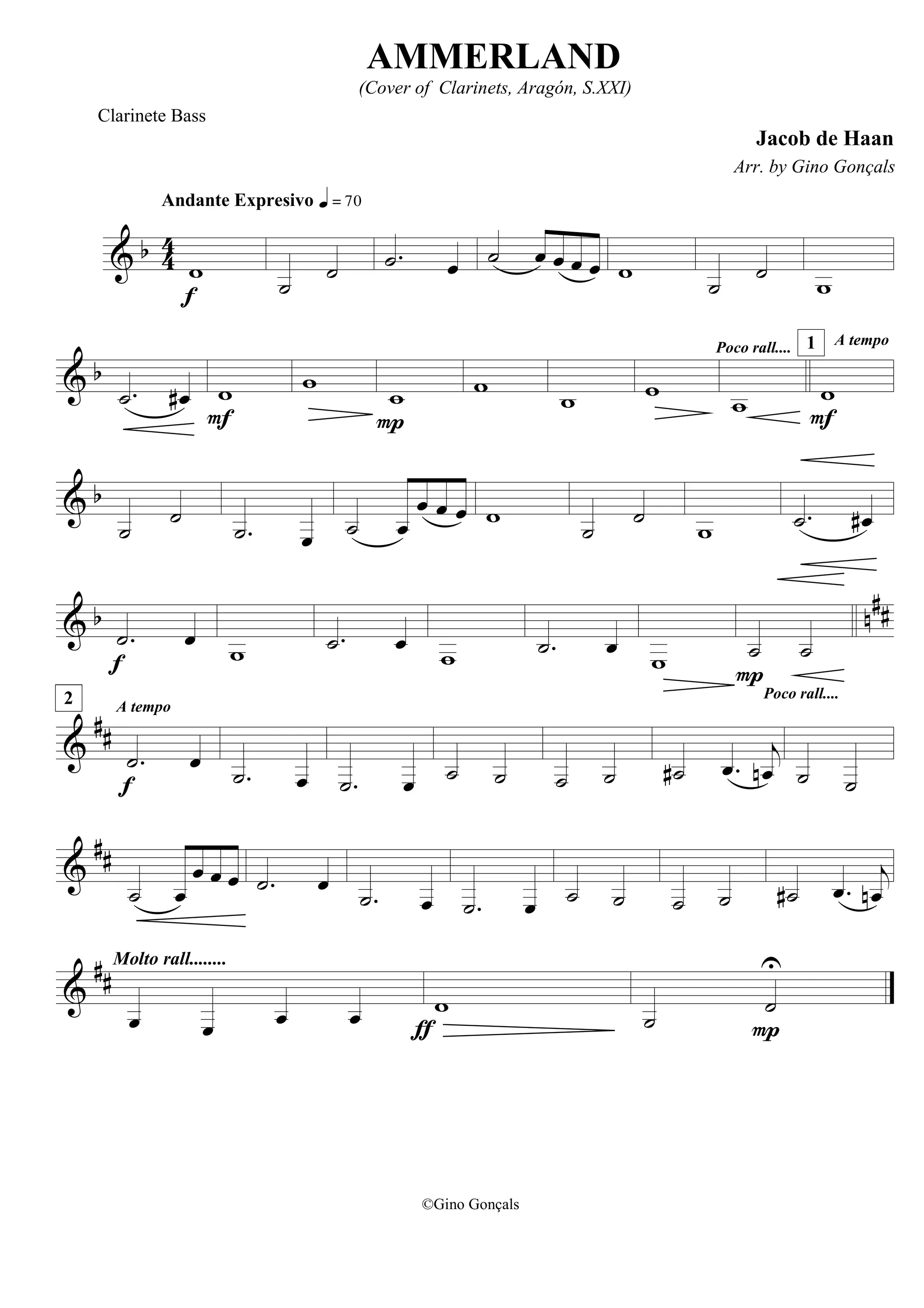 Ammerland - Jacob de Haan - Set of Clarinets | PDF