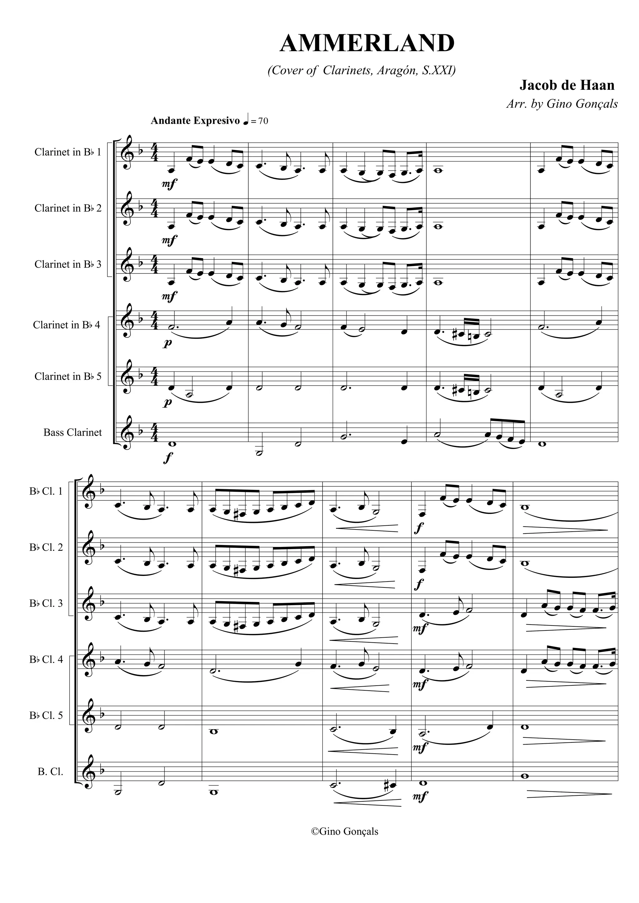 Ammerland - Jacob de Haan - Set of Clarinets | PDF