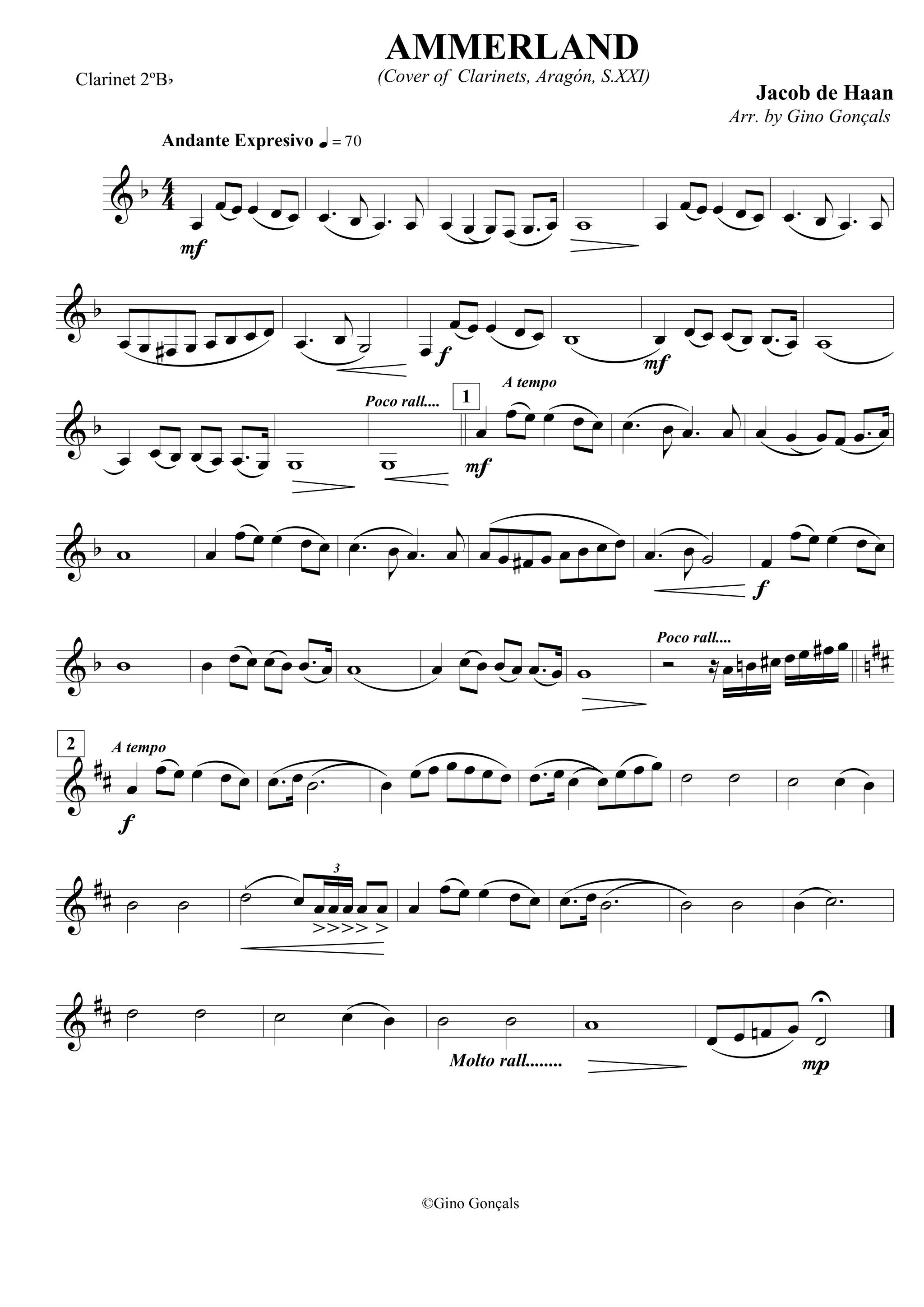 Ammerland - Jacob de Haan - Set of Clarinets | PDF