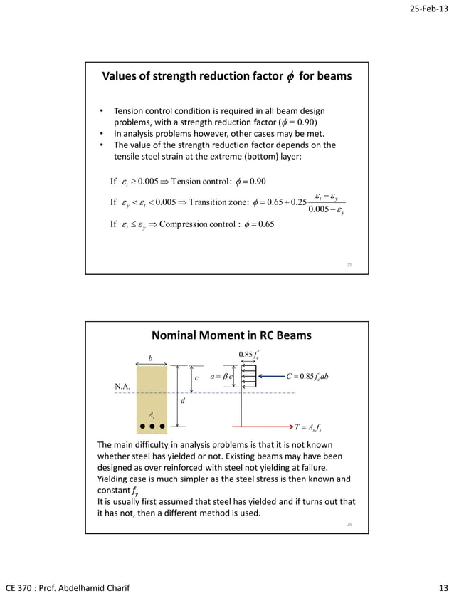 Lec04 Analysis of Rectangular RC Beams (Reinforced Concrete Design I ...