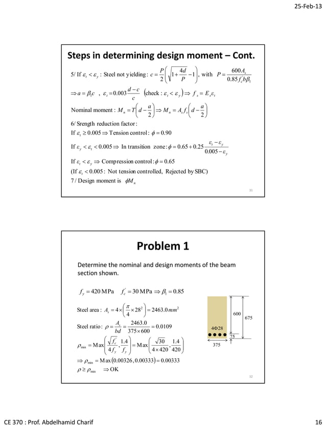 Lec04 Analysis of Rectangular RC Beams (Reinforced Concrete Design I ...