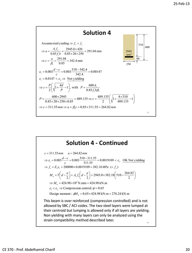 Lec04 Analysis of Rectangular RC Beams (Reinforced Concrete Design I ...