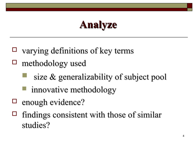 5 analyzing and synthesizing findings-khalid | PPT | Science