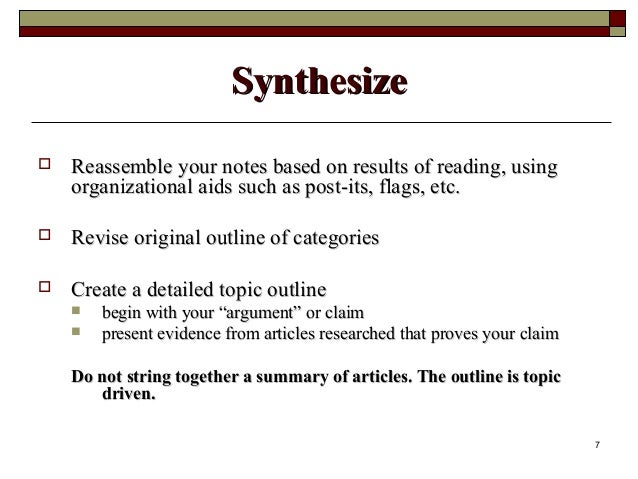 And synthesising - Summarizing, Paraphrasing, and Synthesizing Sources