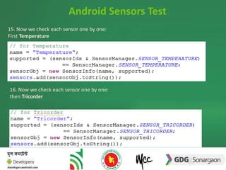 Android Sensor | PPTX | Operating Systems | Computer Software and Applications