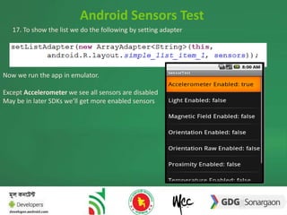 Android Sensor | PPTX | Operating Systems | Computer Software and Applications