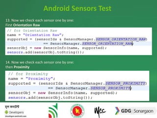 Android Sensor | PPTX | Operating Systems | Computer Software and Applications