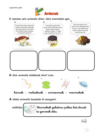 5 animalia ornogabeak zubia santillana | PDF