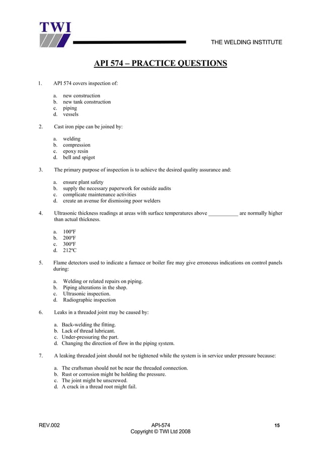 5 api-574-rev-002 | PDF | Chemistry | Science