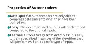AUTO ENCODERS (Deep Learning fundamentals) | PPTX