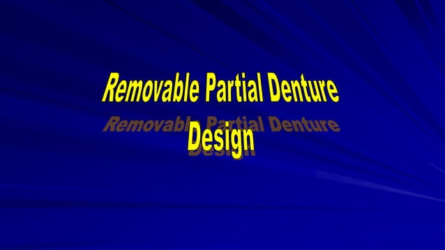 5- Basic principles for designing the removable partial denture class i ...