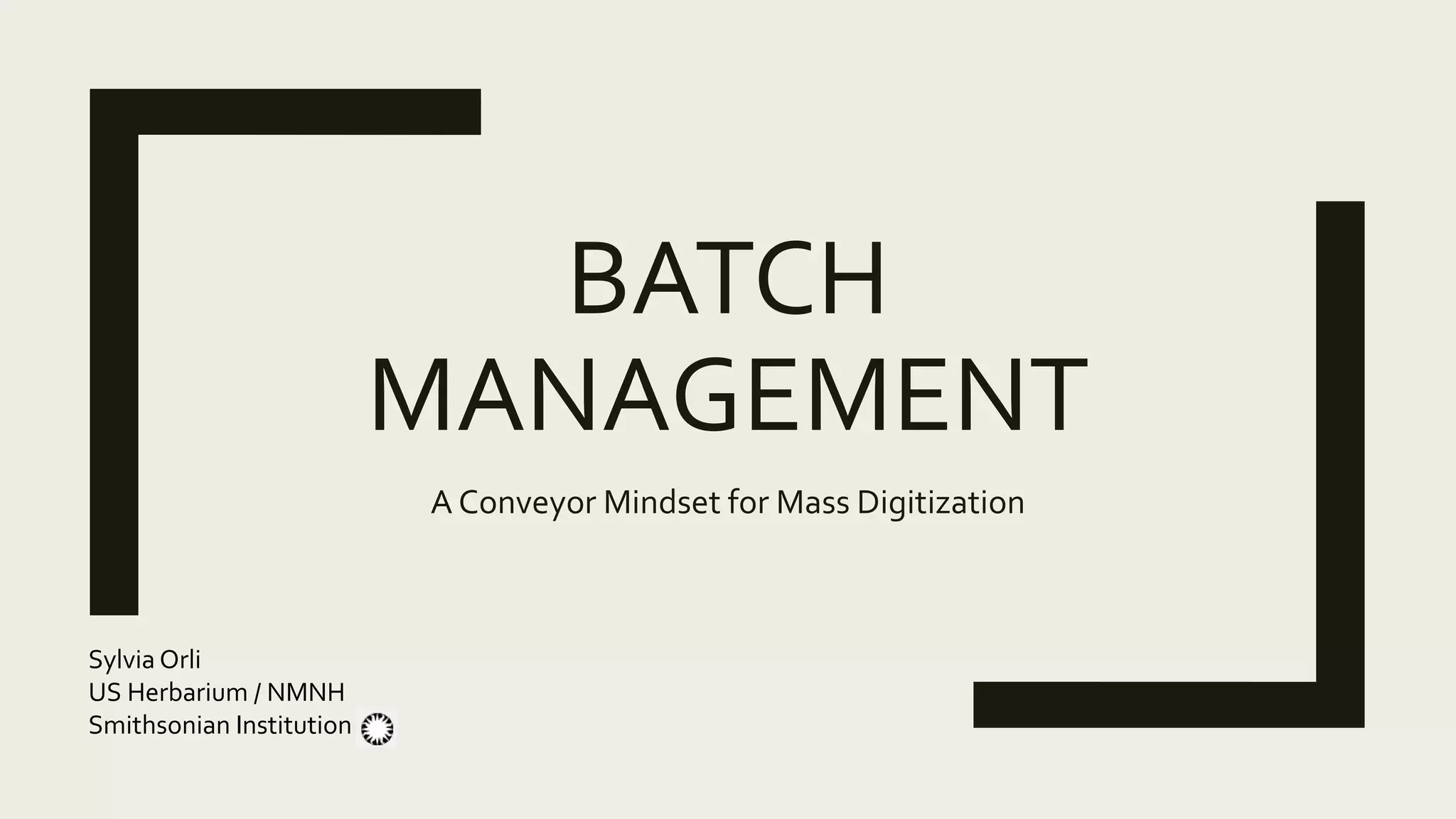 Batch Management: A Conveyor Mindset for Mass Digitization | PPT