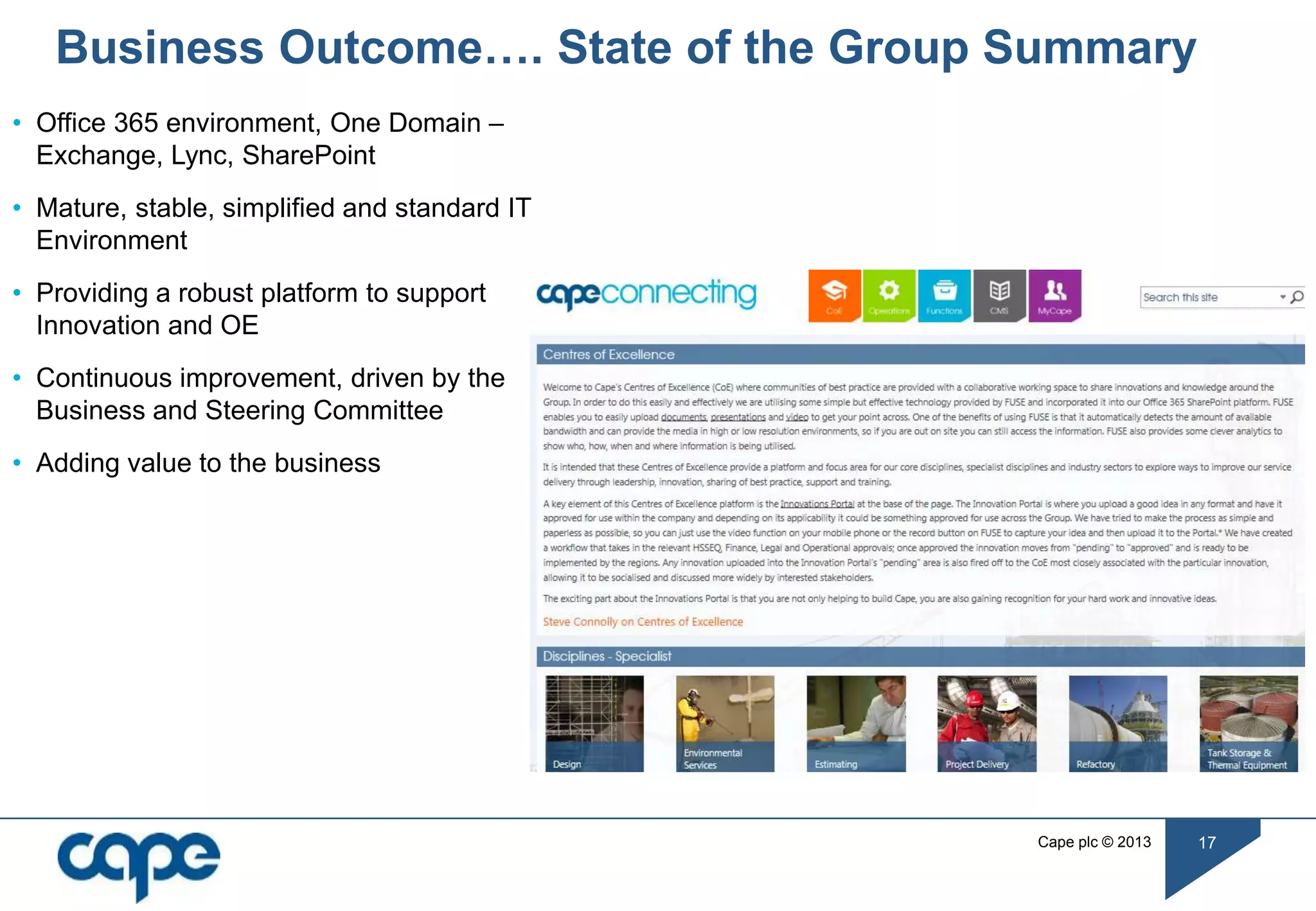 Dave Jones, CIO at Cape Plc - Transition of Autonomous regional IT to ...
