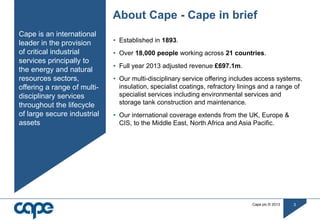 Dave Jones, CIO at Cape Plc - Transition of Autonomous regional IT to ...