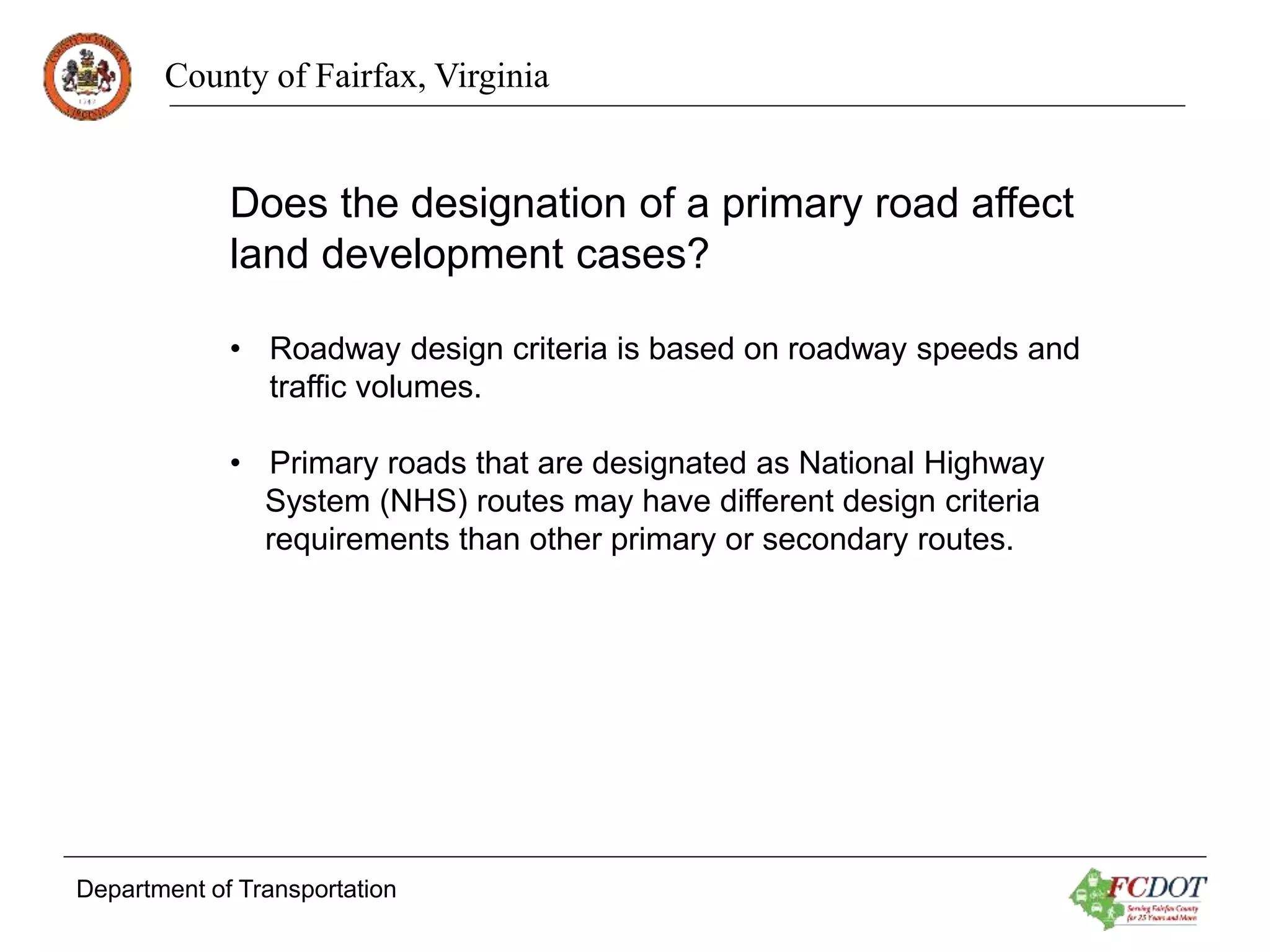Discussion of Converting Roads from the Secondary System to the Primary ...