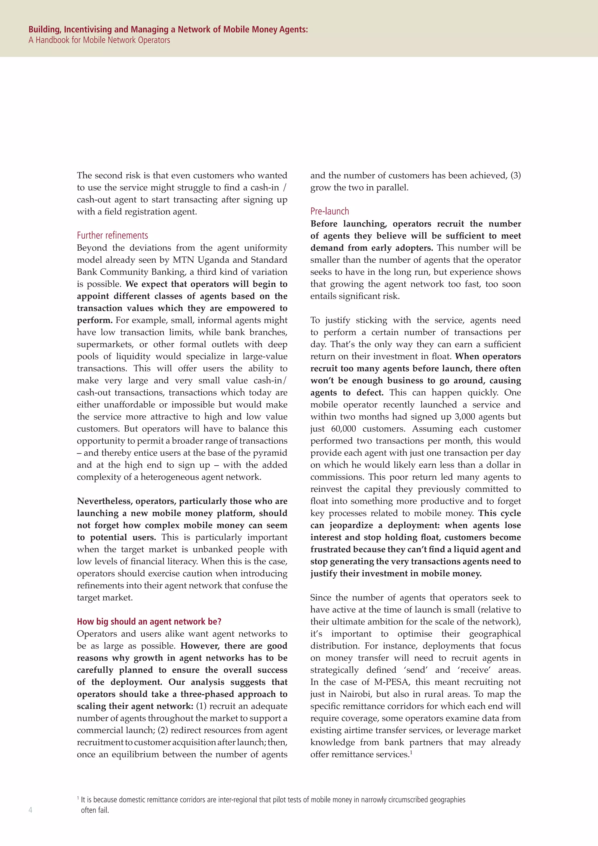 Building a network of mobile money agents | PDF