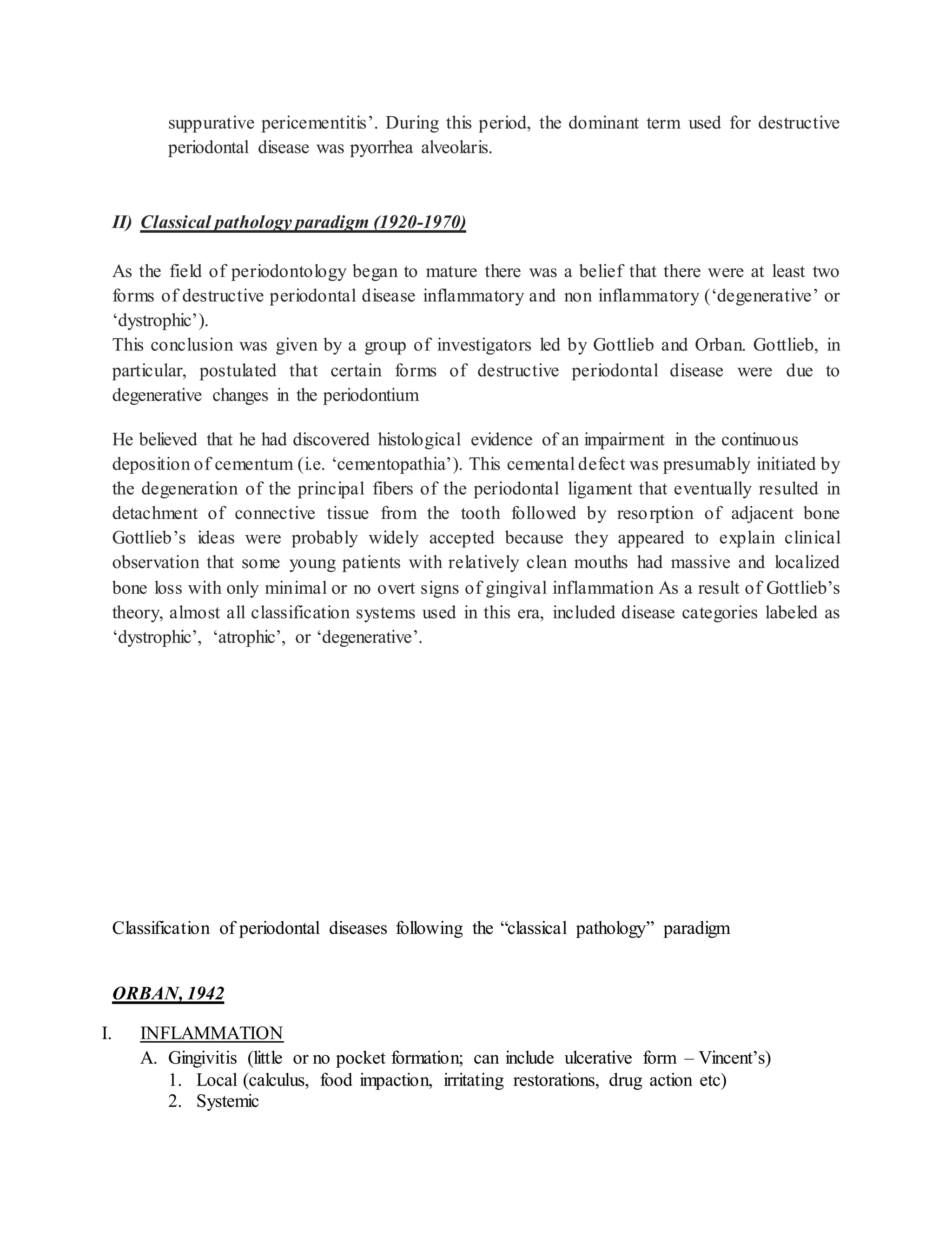 classification of periodontal diseases | DOCX