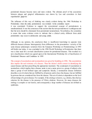 classification of periodontal diseases | DOCX