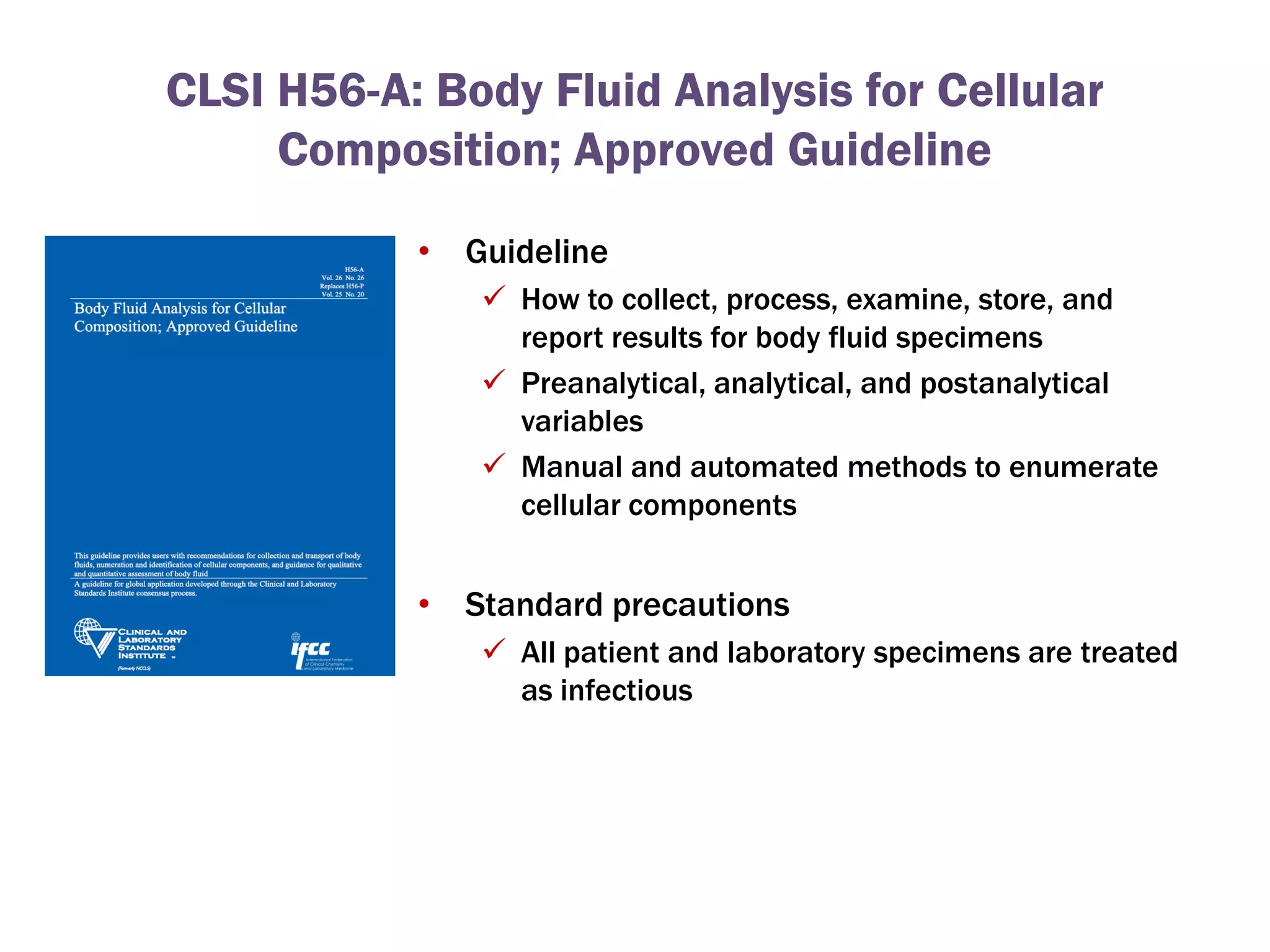 5-Çã¹Ì³ª-CLSI guideline H56-A-Body fluid analysis for cellular ...