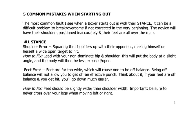 5 common mistakes boxers make when Starting out | PPT